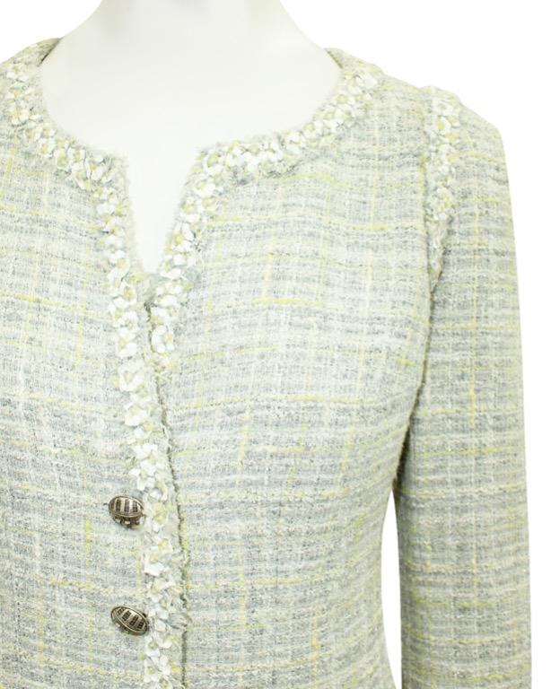 CHANEL Iconic Tweed Jacket with Embossed Silver Buttons, Luxury ...