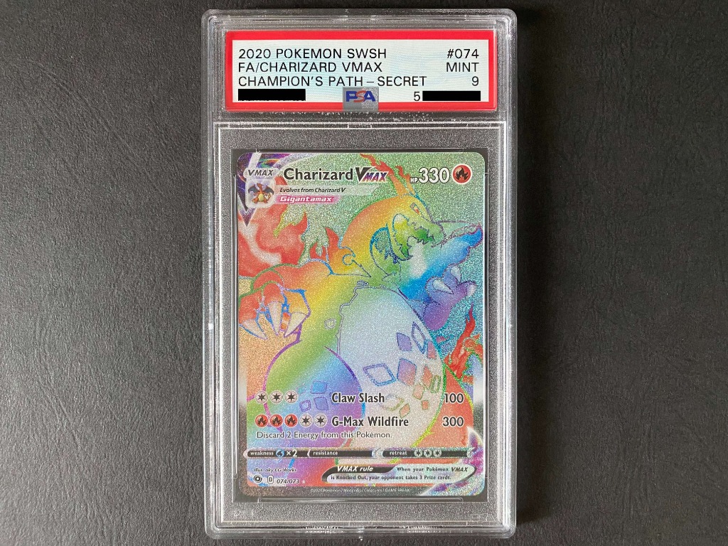 Rainbow Charizard VMAX Rainbow [PSA 9] - Champion's Path (Pokemon card ...