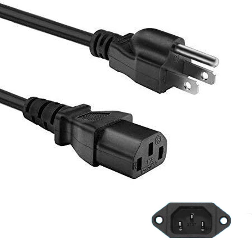 CPU/Monitor Power Cable Power Cord Computer Line AC Power Cord 2 Pin ...