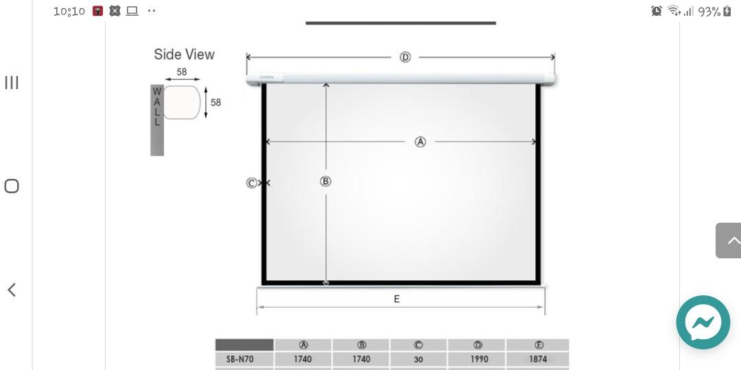EXZEN semi buffer manual projector screen, TV & Home Appliances, TV ...