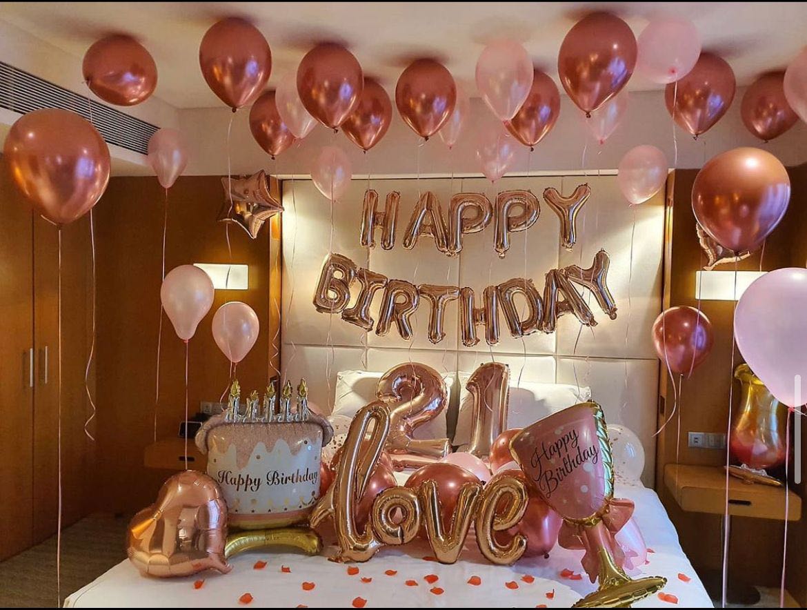 Grand hyatt birthday decorations suprise setup, Hobbies & Toys ...