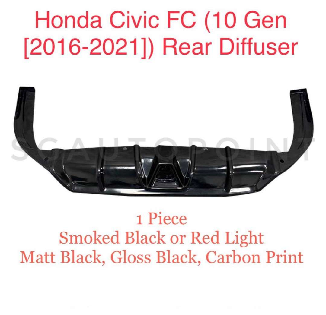 Honda Civic FC One Piece Rear Diffuser with Brake Light(LED) - CivicX ...