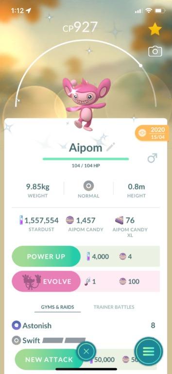 Pokemon Go Shiny Aipom, Video Gaming, Gaming Accessories, In-Game ...