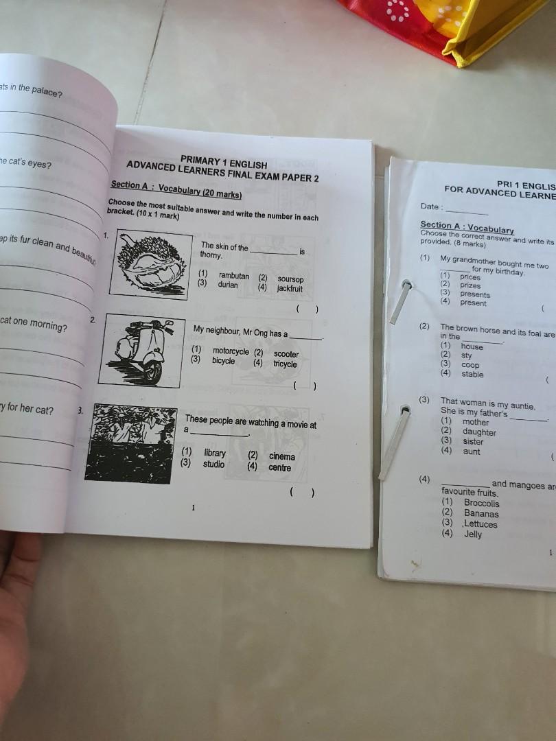 Primary 1 test paper, Hobbies & Toys, Books & Magazines, Assessment ...