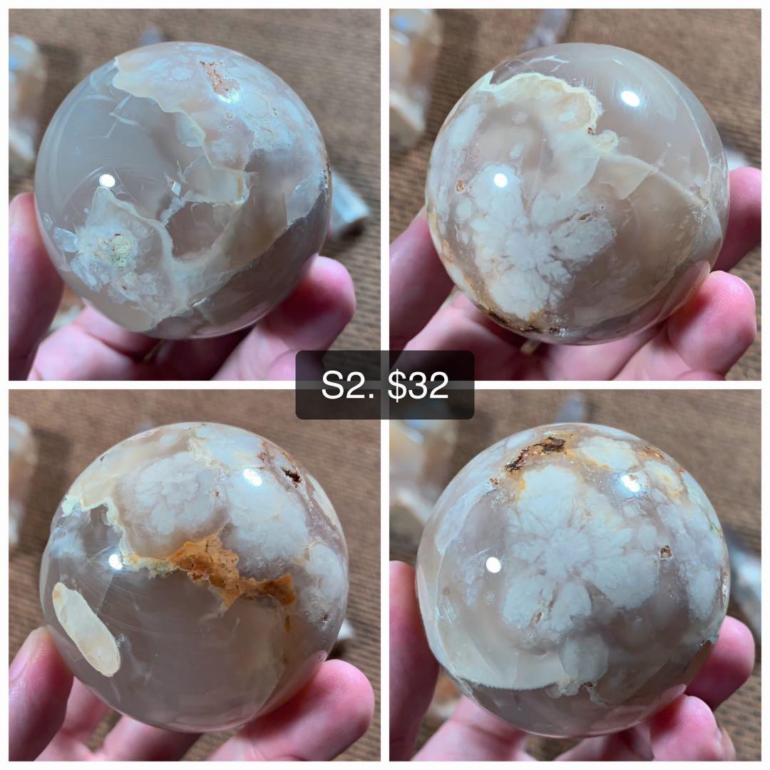 Sakura Agate Sphere Tower Crystal Quartz, Women's Fashion, Jewelry ...