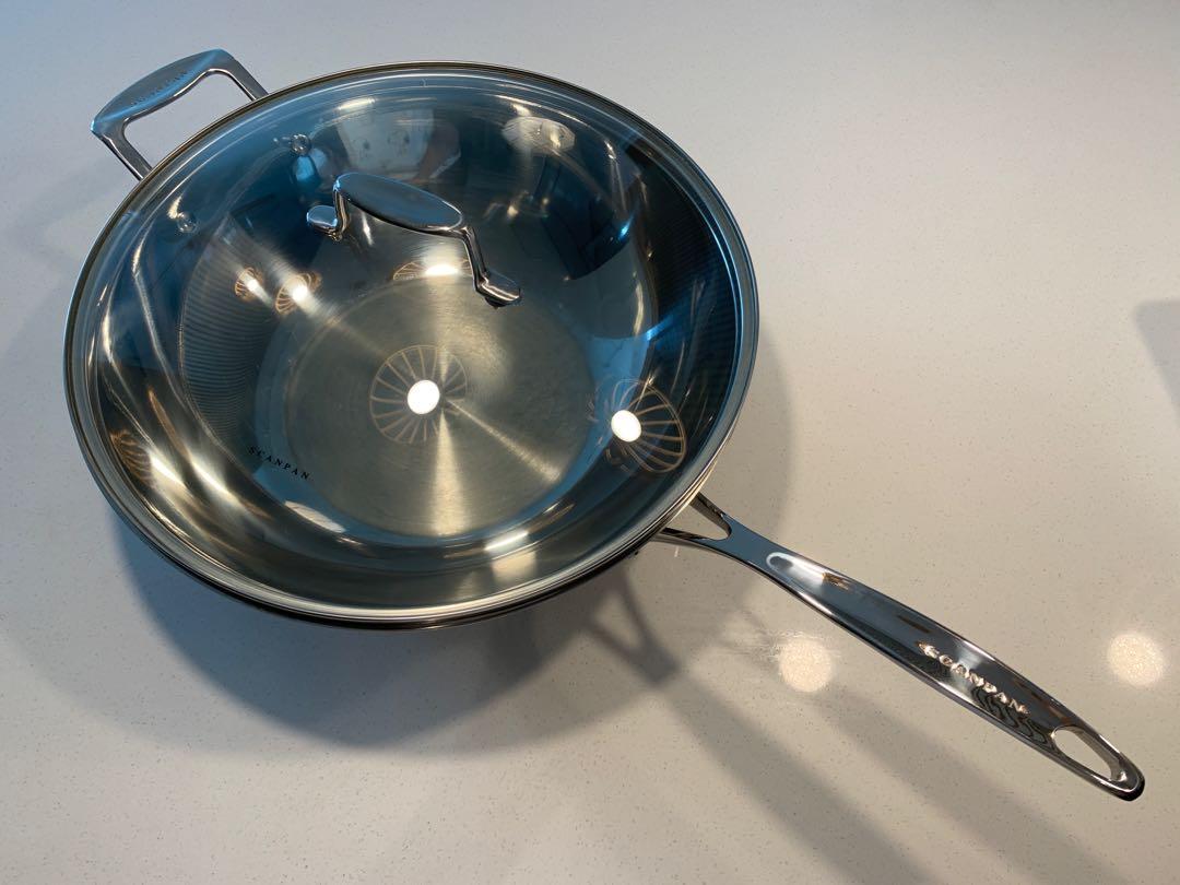 SCANPAN Impact Wok with Lid 32cm, Furniture & Home Living, Kitchenware ...