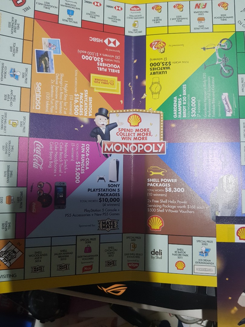 Shell MONOPOLY coupons, lucky draw , games ., Tickets & Vouchers ...