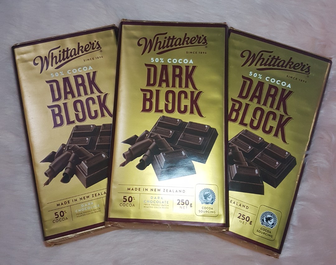 Whittaker's Dark Block, Food & Drinks, Other Food & Drinks on Carousell