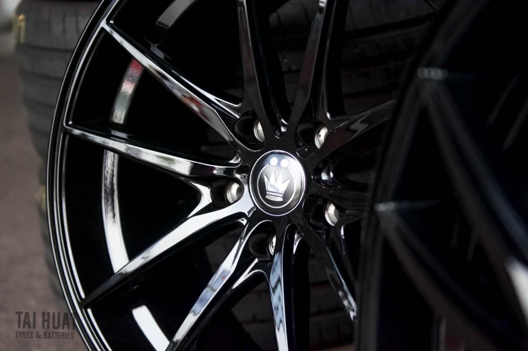 17" 18" KONIG OVERSTEER Gloss black 5x114.3 5x100 rims, Car Accessories ...