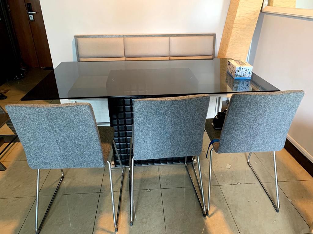 8 seater glass dining table, Furniture & Home Living, Furniture, Tables ...