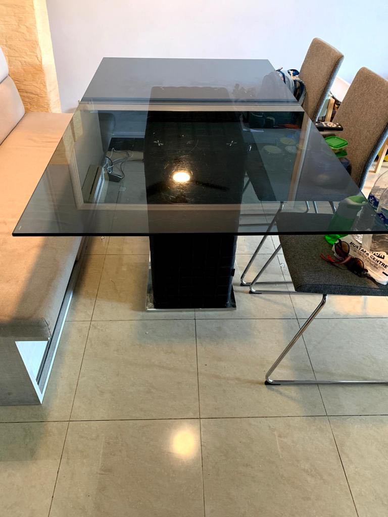 8 seater glass dining table, Furniture & Home Living, Furniture, Tables ...