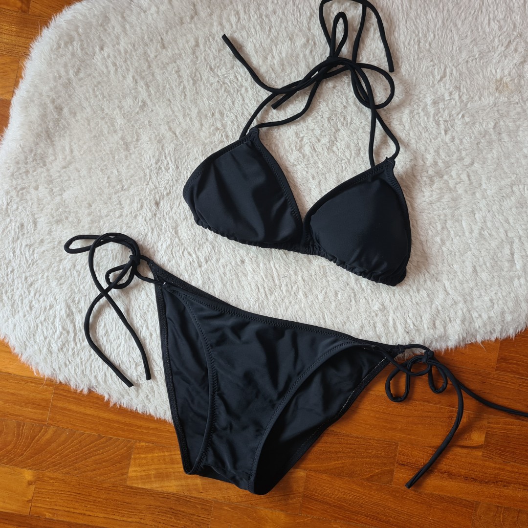Black string bikini, Women's Fashion, Swimwear, Bikinis & Swimsuits on ...