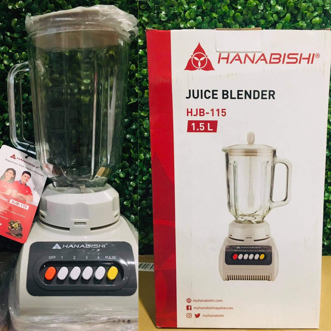 Hanabishi 1.5L Glass Blender HJB115, TV & Home Appliances, Kitchen ...