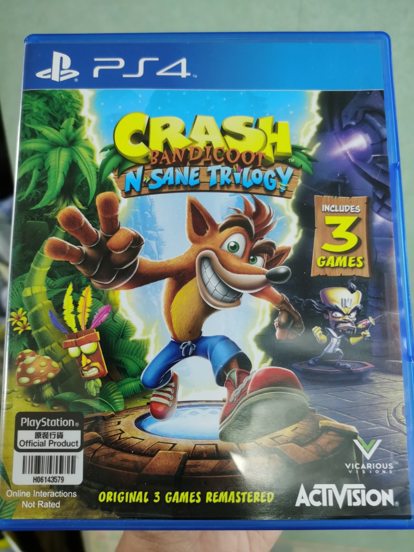 Crash Bandicoot Trilogy for PS4 and PS5 Games, Video Gaming, Video ...