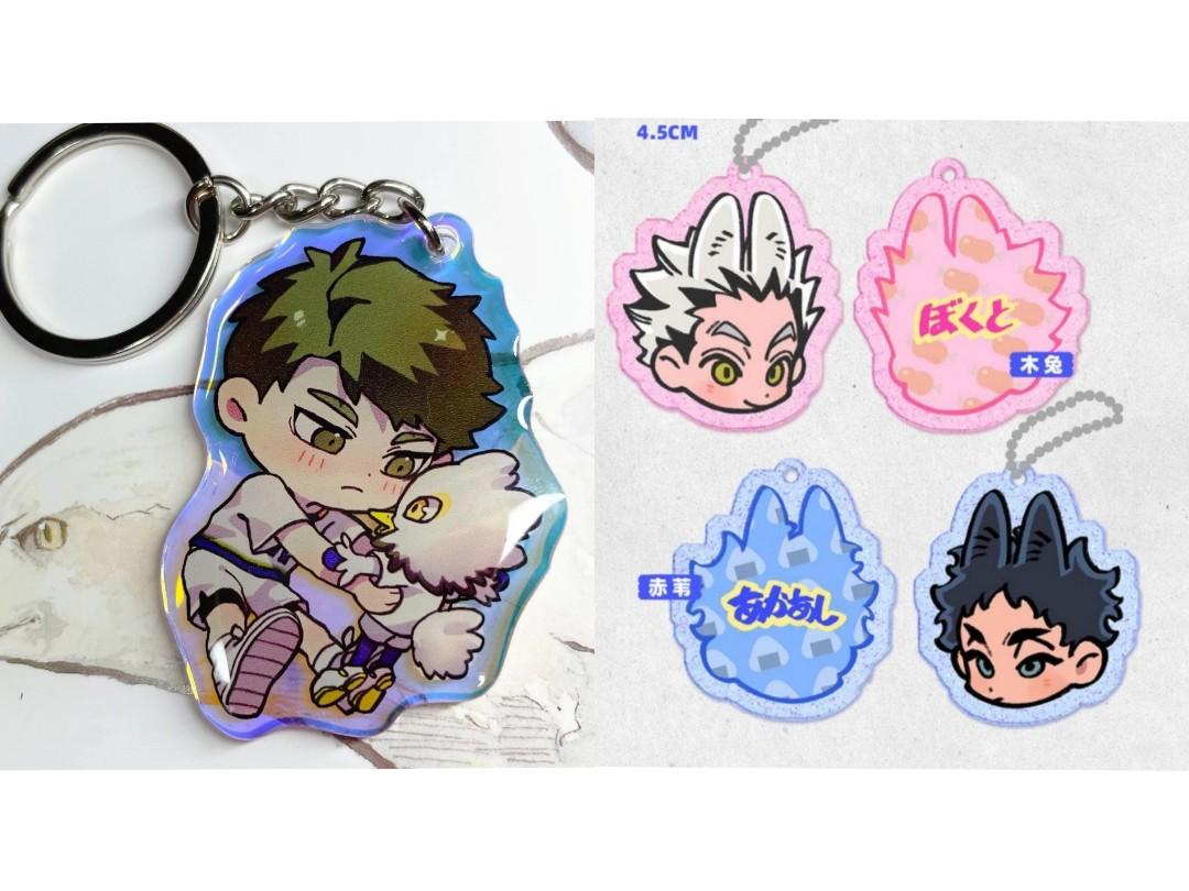 [Instocks] Haikyuu Fanart Keychains and Shikishi Bokuto Akaashi Bokuaka ...