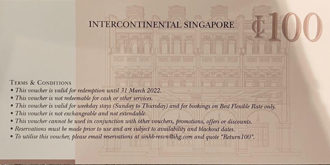 Intercontinental Sat return voucher, Tickets & Vouchers, Vouchers on ...