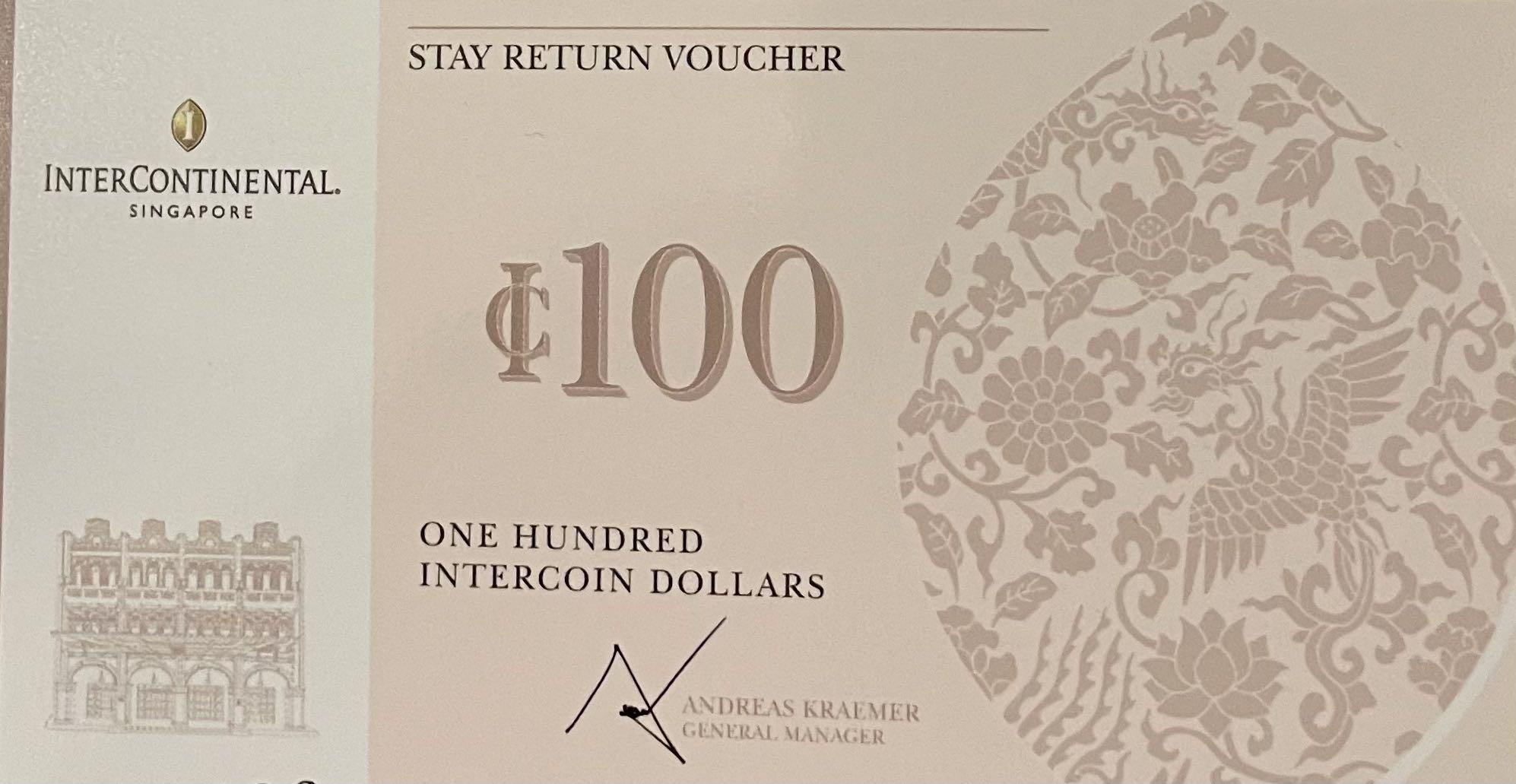 Intercontinental Sat return voucher, Tickets & Vouchers, Vouchers on ...