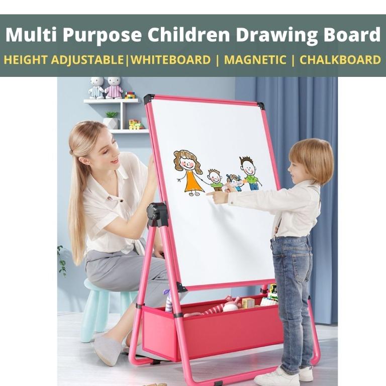 Multi Purpose Children Drawing Board Drawing Stand. Kids Whiteboard ...