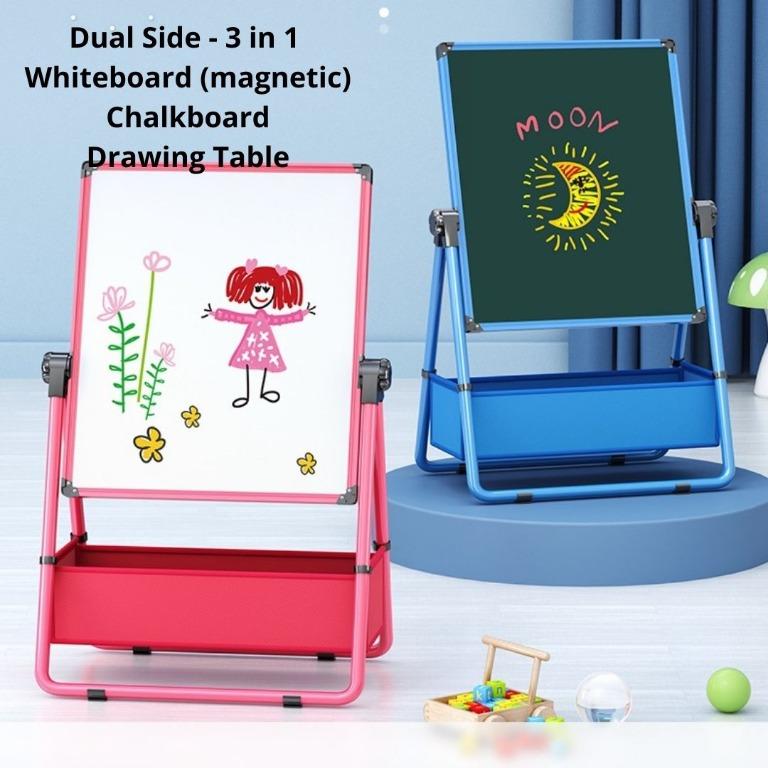Multi Purpose Children Drawing Board Drawing Stand. Kids Whiteboard ...