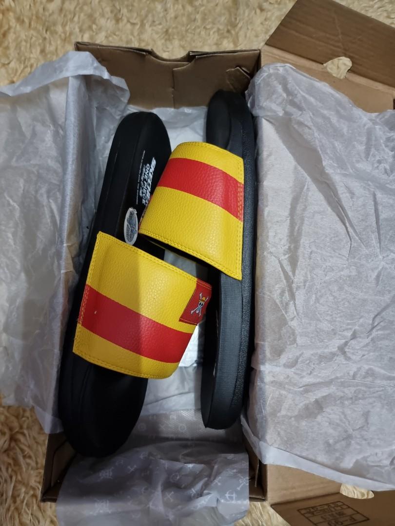 One Piece x Skechers Monkey D Luffy Slides (Size 10), Men's Fashion ...