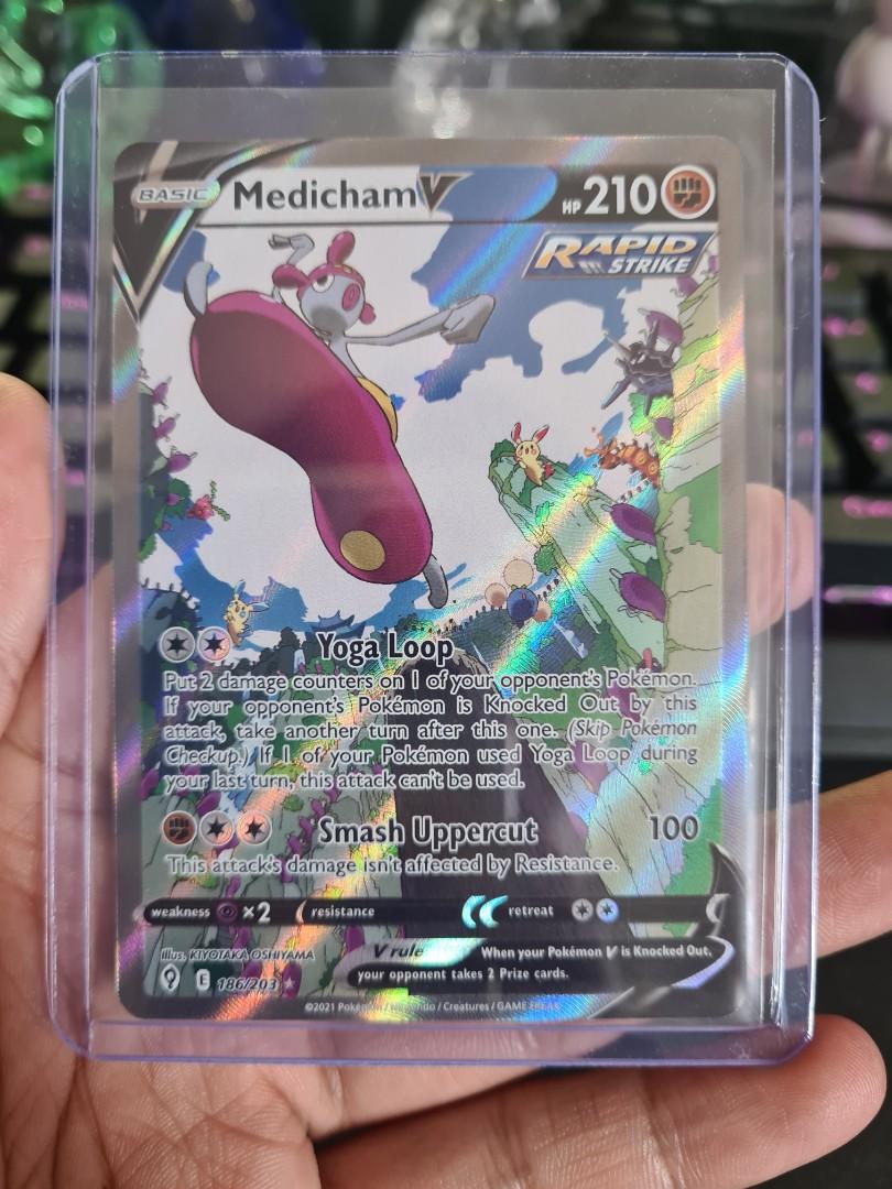 Pokemon Medicham V - 186/203 - Alternate Art Ultra Rare, Hobbies & Toys ...