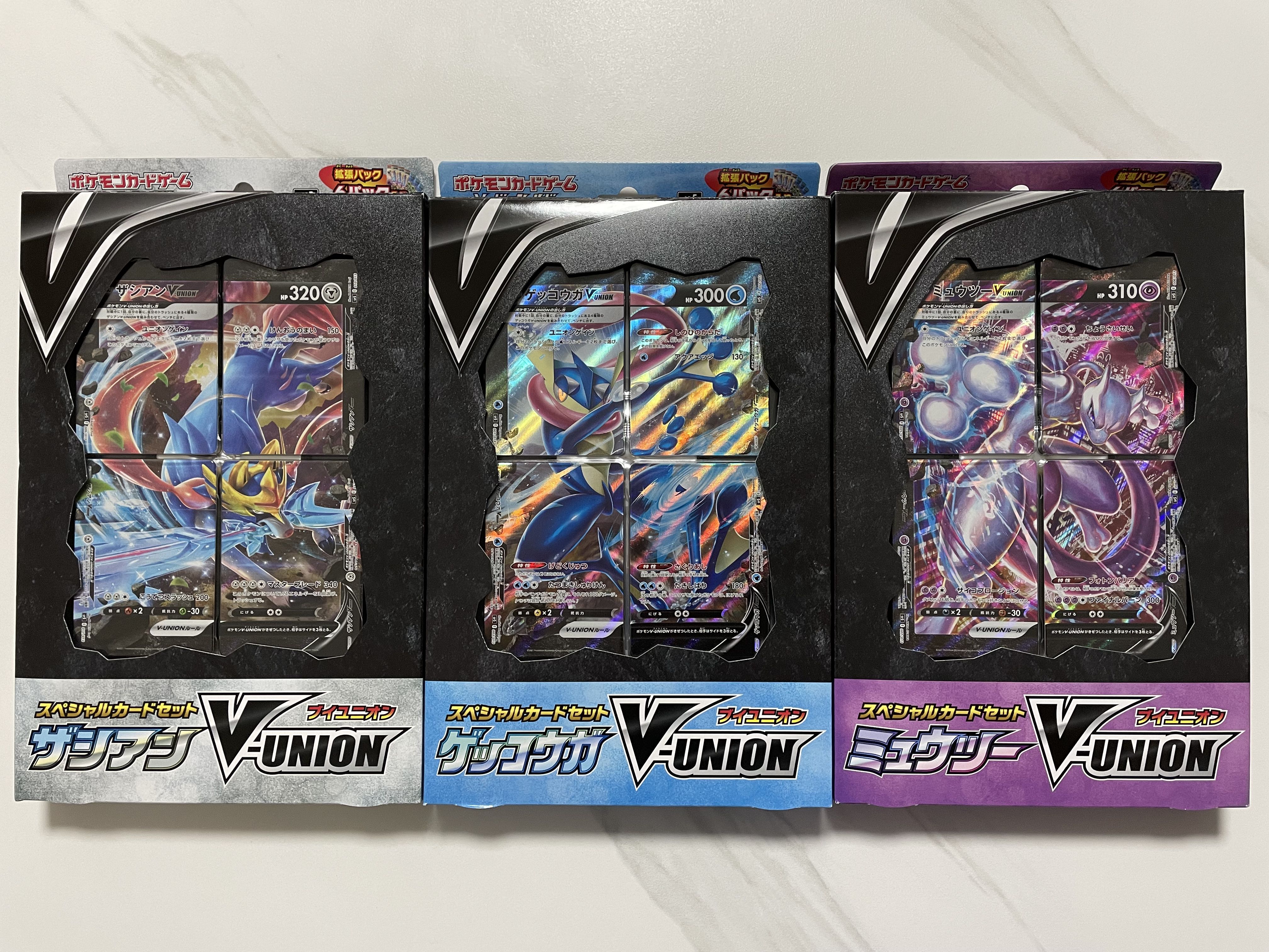 [INSTOCK] Pokemon V-Union Box Mewtwo Greninja Zacian, Hobbies & Toys ...
