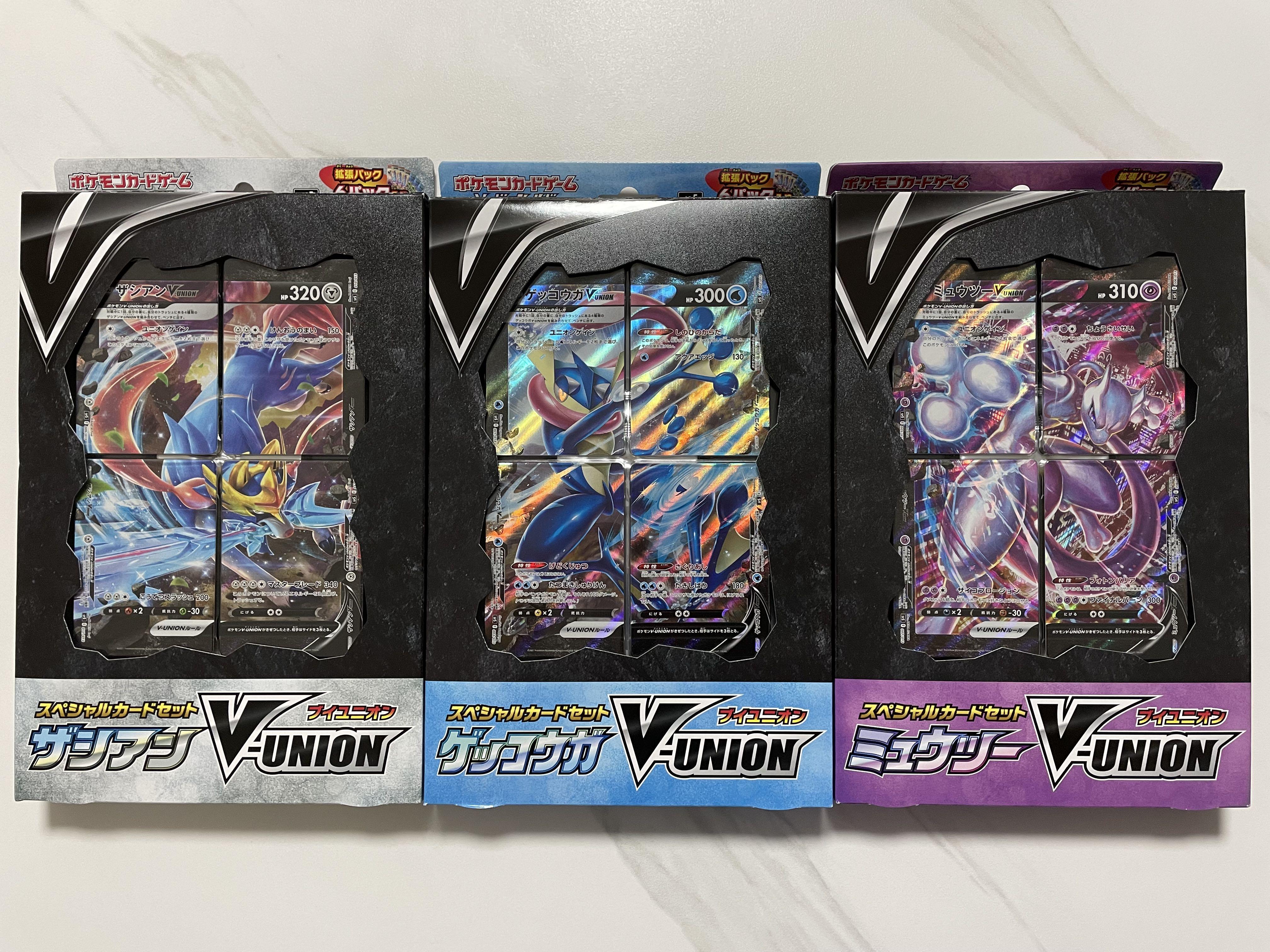[INSTOCK] Pokemon V-Union Box Mewtwo Greninja Zacian, Hobbies & Toys ...