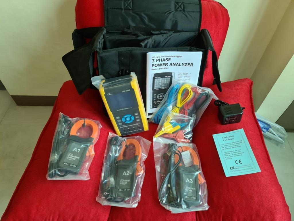 Power Analyzer, Power Quality Analyzer, 3-Phase Power Analyzer, Lutron, DW-6092, 1200A ...