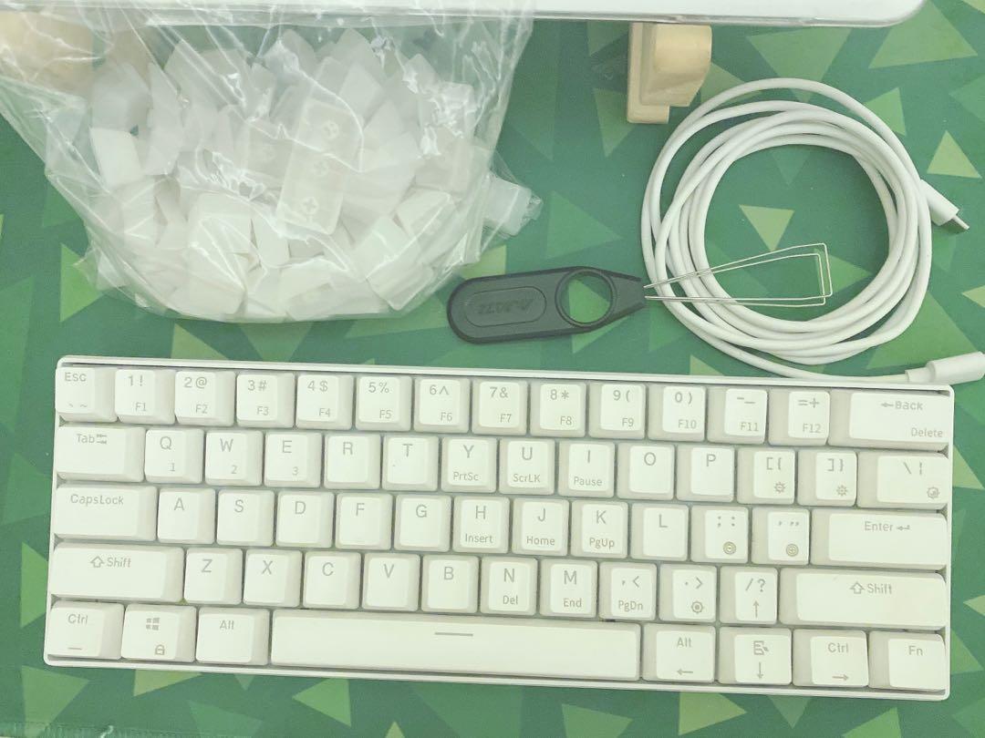 royal kludge rk61 60% rgb mechanical keyboard and jelly pom keycap set ...