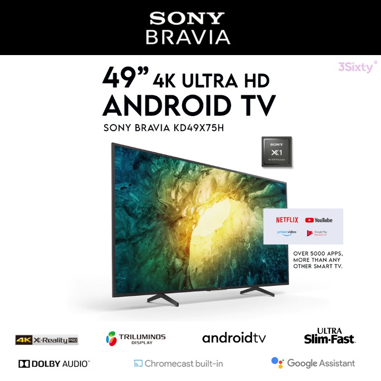 Sony Bravia 49" 4K UHD Android TV, TV & Home Appliances, TV ...
