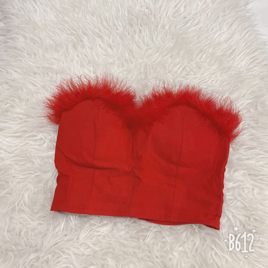 Vintage Furry Tube, Women's Fashion, Tops, Sleeveless on Carousell