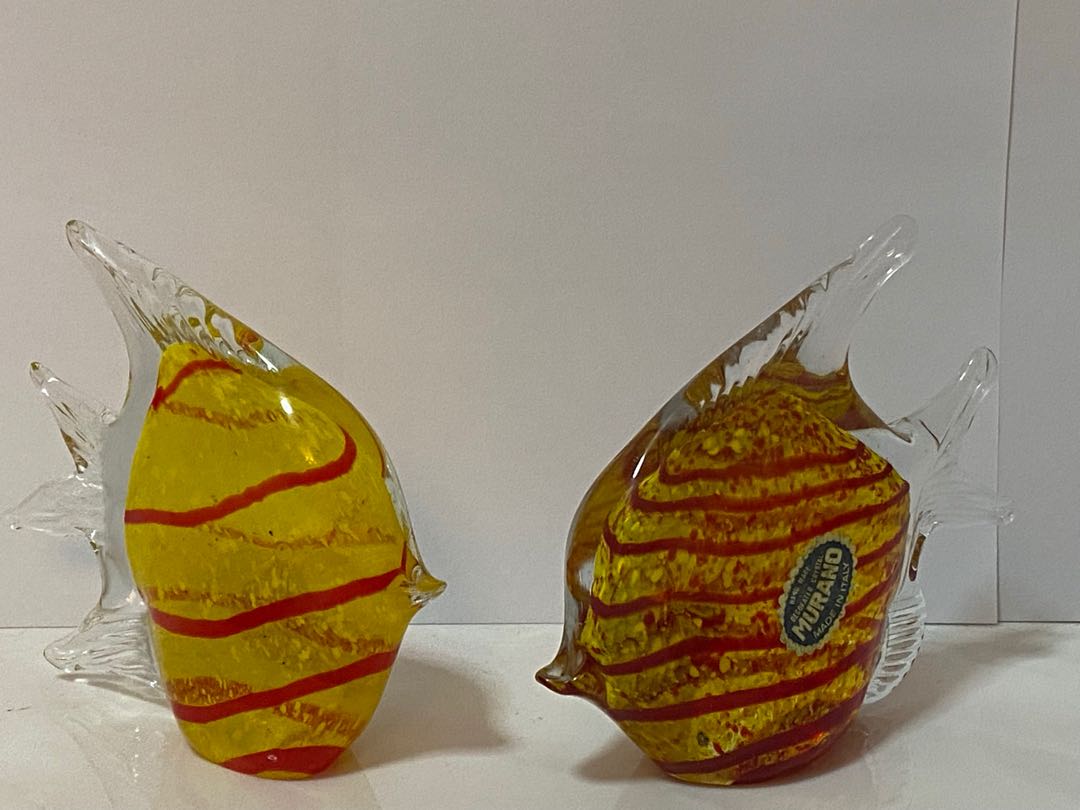 Vintage Murano Fish - Yellow and Red, Hobbies & Toys, Memorabilia ...