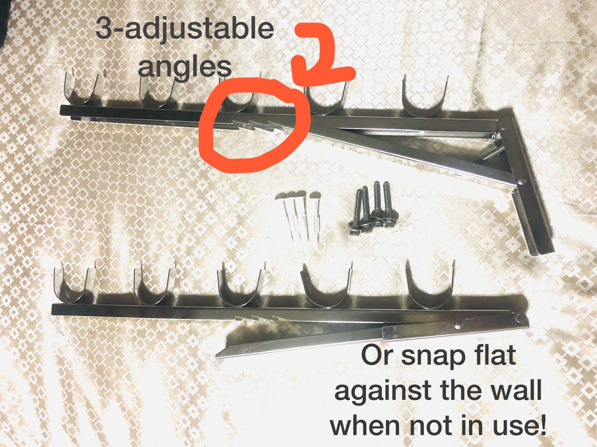 5-pole Stainless Steel Wall hanger with adjustable angles, Furniture ...