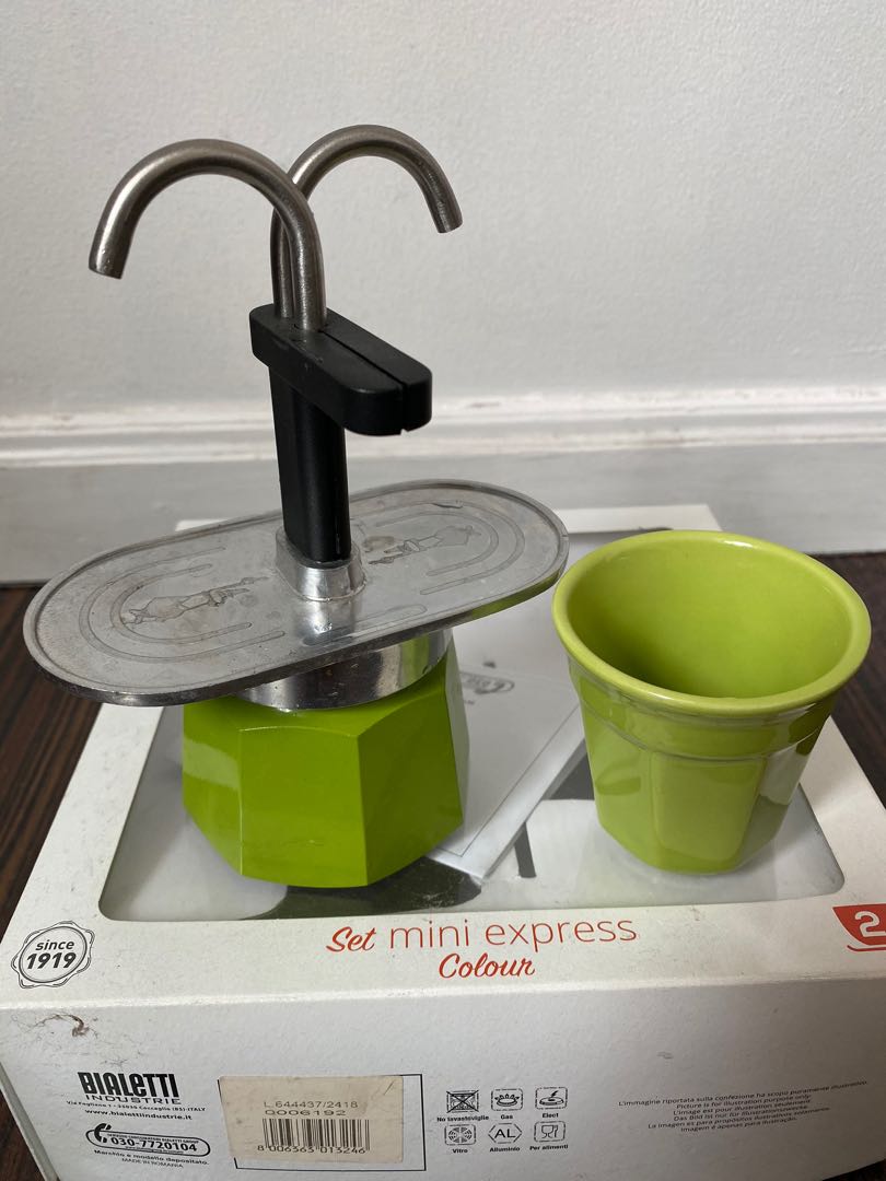 Bialetti set mini express colour green (moka pot), Furniture & Home ...