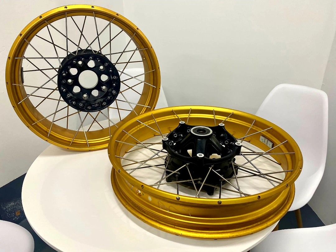 BMW GS 1250 Rallye seat & almost new OEM Gold wheelset., Motorcycles ...