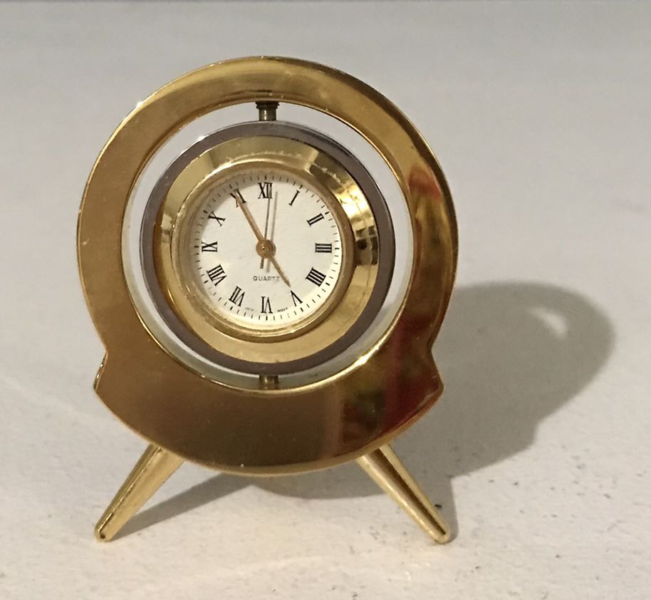 BRASS MINI DESK CLOCK, Hobbies & Toys, Memorabilia & Collectibles ...