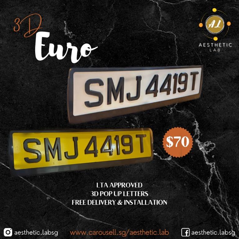 Car Plate - LTA Approved Collection, Car Accessories, Car Plates on ...