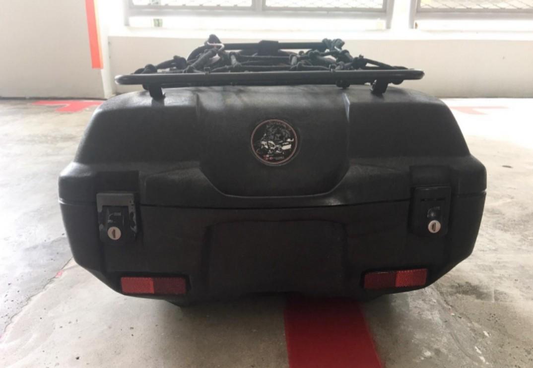 Hepco and Becker Top Box 45-Litres with Baseplate, Top Rack and Back ...