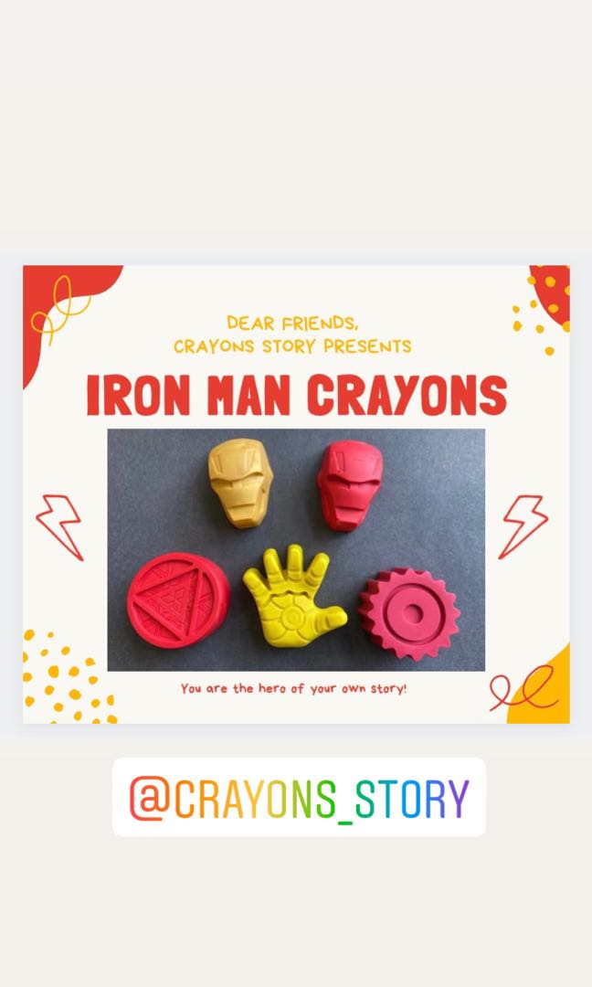 Iron man crayons, Hobbies & Toys, Stationery & Craft, Handmade Craft on ...