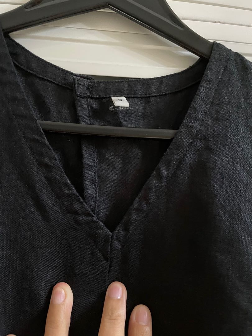 Muji linen dress, Luxury, Apparel on Carousell