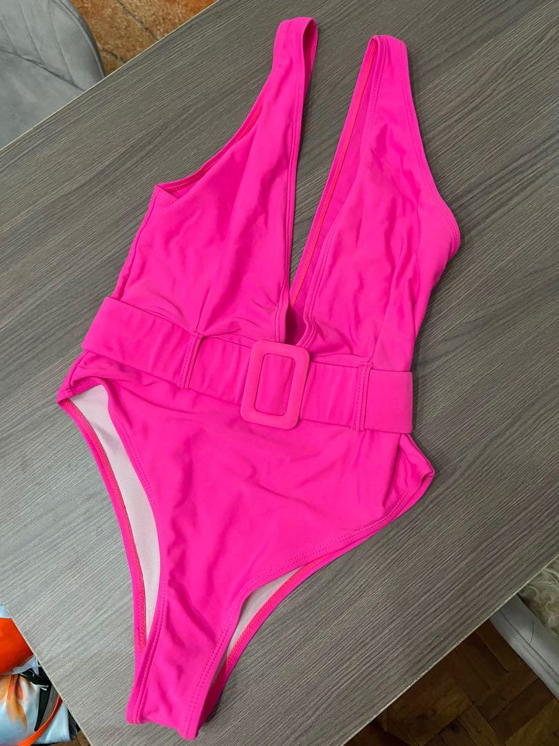 Neon Pink One Piece Bikini, Women's Fashion, Swimwear, Bikinis ...