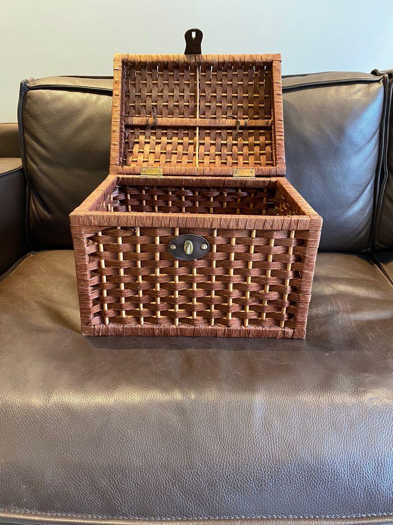 Ratan rectangular storage chest - 35-36cm length & 25-26cm height ...