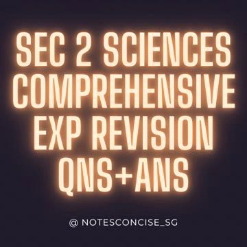 Sec 1/2 Science Revision Qns+Ans Comprehensive List Lower Sec Sciences ...