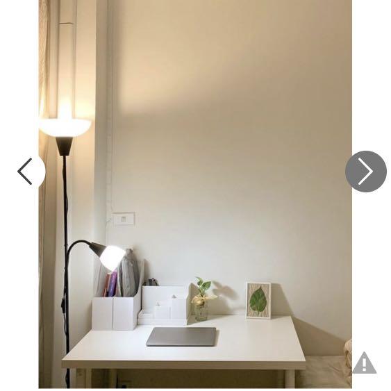 Simple white desk ikea, Furniture & Home Living, Furniture, Tables ...