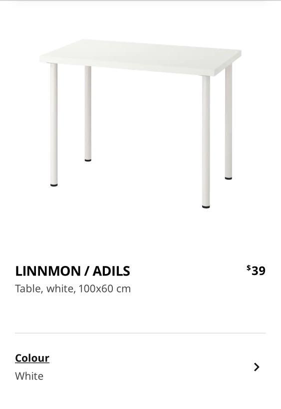 Simple white desk ikea, Furniture & Home Living, Furniture, Tables ...