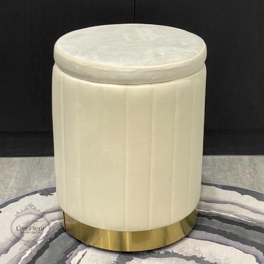 Velvet Storage Stool, Furniture & Home Living, Furniture, Other Home ...