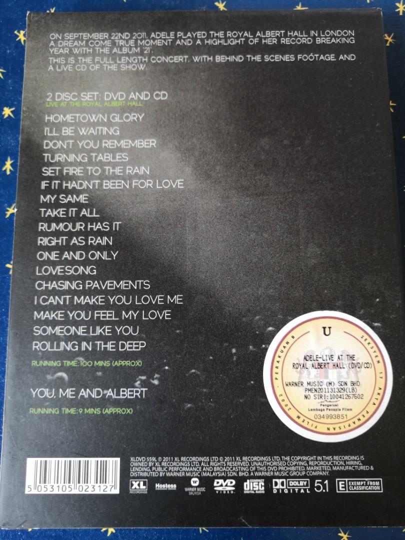 ADELE LIVE AT THE ROYAL ALBERT HALL ORIGINAL CD/DVD SET, Hobbies & Toys ...