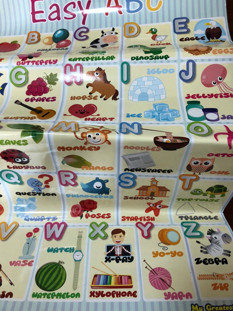 Alphabet poster chart, Babies & Kids, Infant Playtime on Carousell