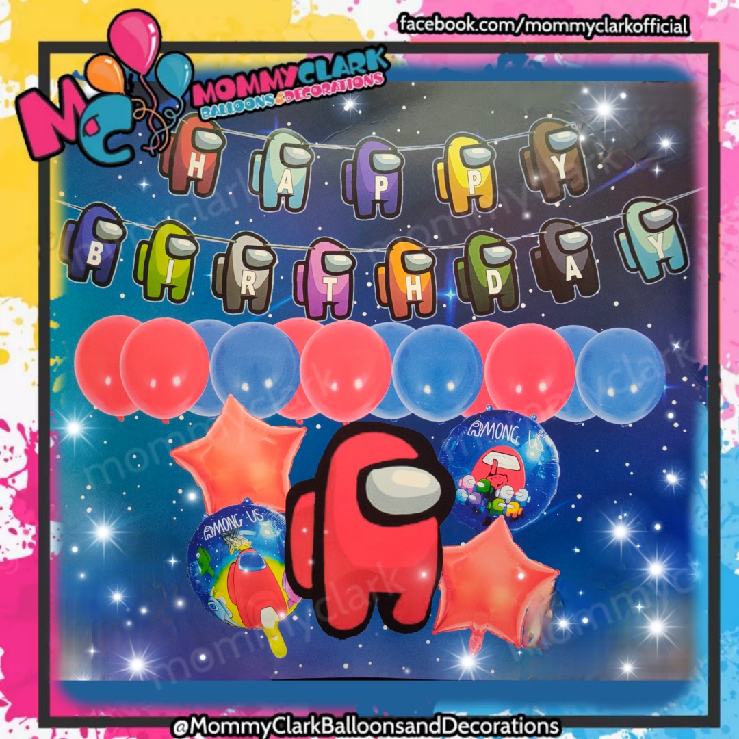 Among Us Complete Birthday Decor Set, Hobbies & Toys, Stationary ...