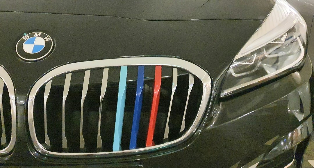 BMW Grille Cover Strip Tri Color, Car Accessories, Accessories on Carousell